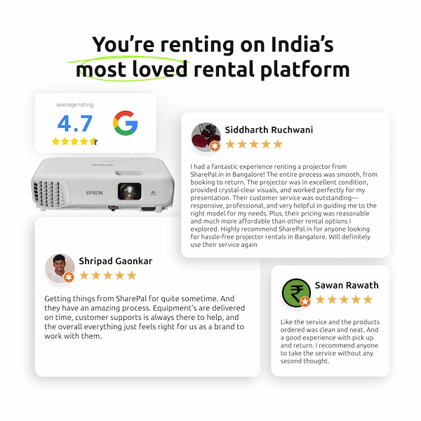 Rent epson eb e01 xga projector %26 speaker combo in Bangalore | Zero ...