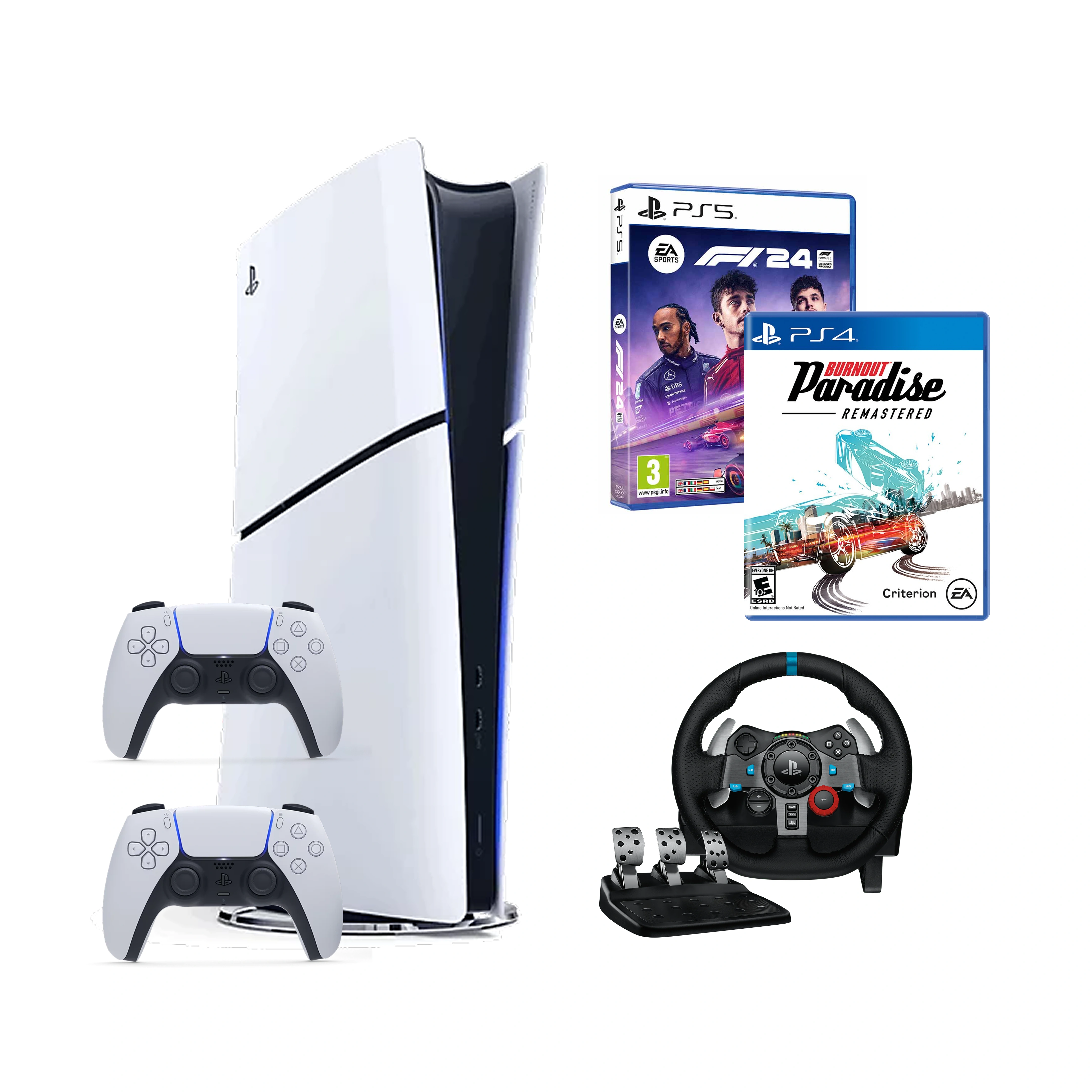 Rent ps5 console with 2 controllers with racing wheel combo in Mumbai ...